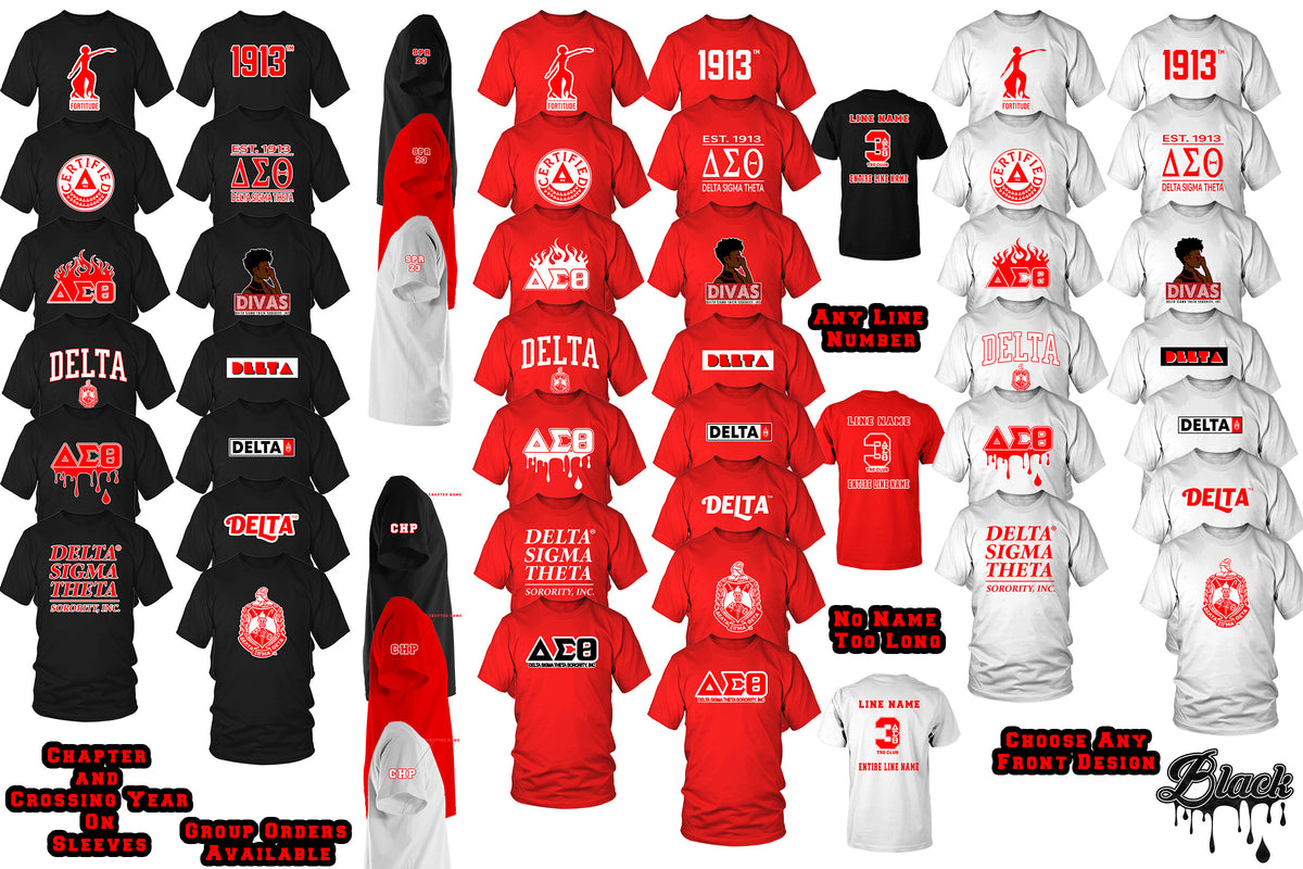 Delta Sigma Theta Custom Line T-Shirts – Black Collection Apparel