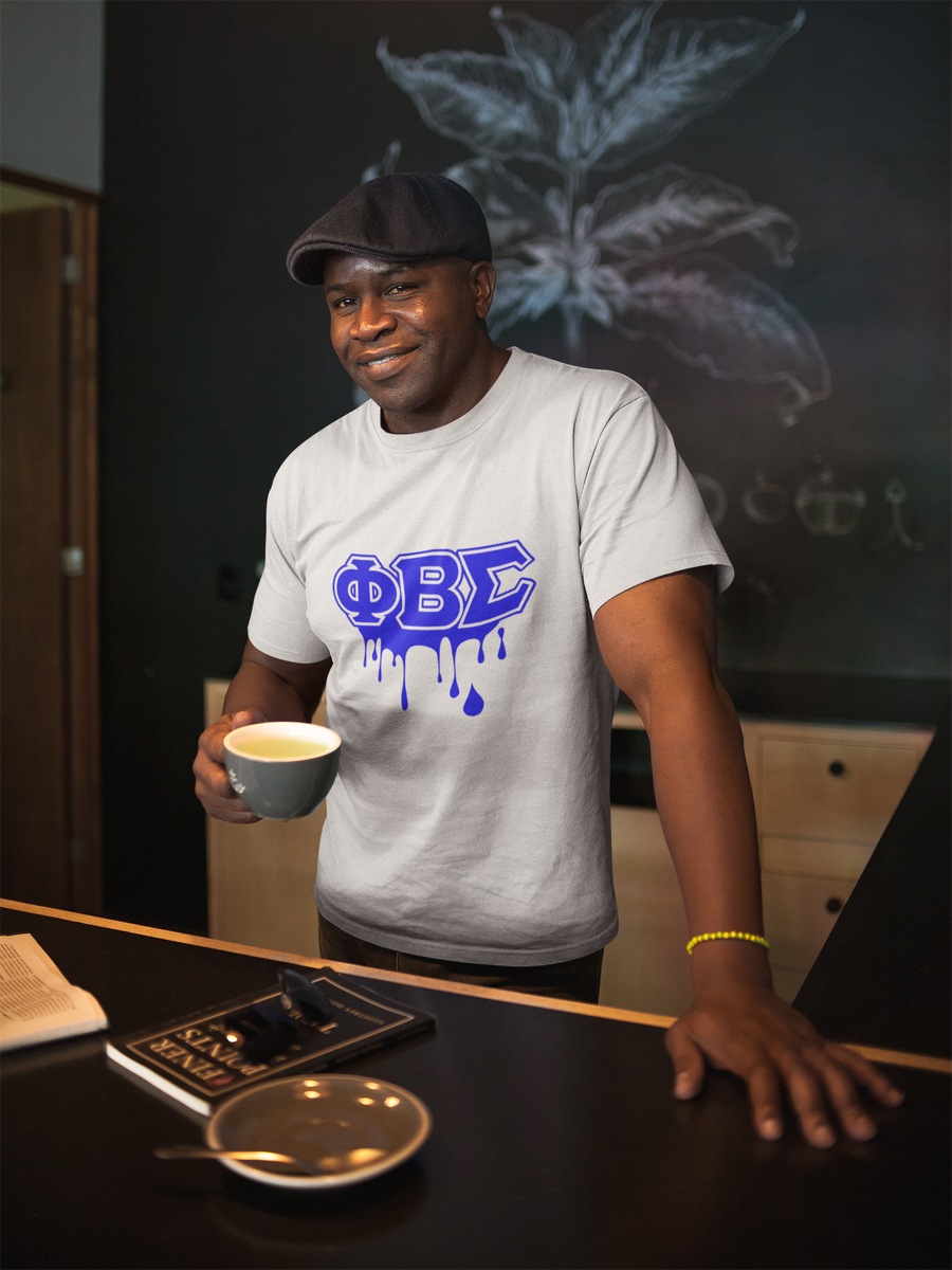 Phi Beta Sigma Drip Embossed T-Shirt (White) – Black Collection Apparel