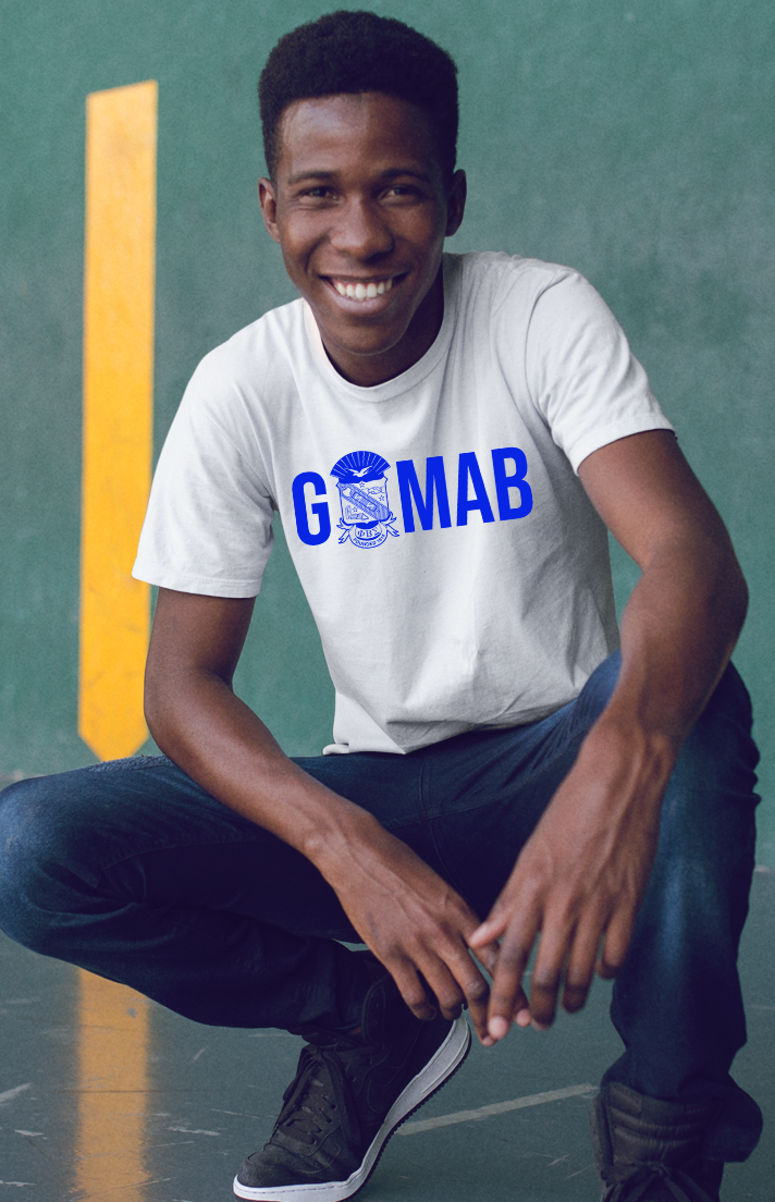 Phi Beta Sigma Fraternity GOMAB w/ shield T-Shirt (White) – Black ...