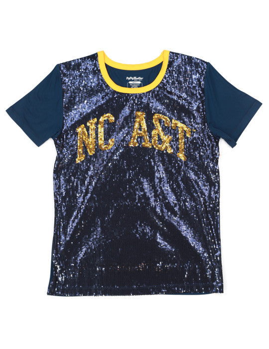 NORTH CAROLINA A&T SEQUIN TEE – Black Collection Apparel