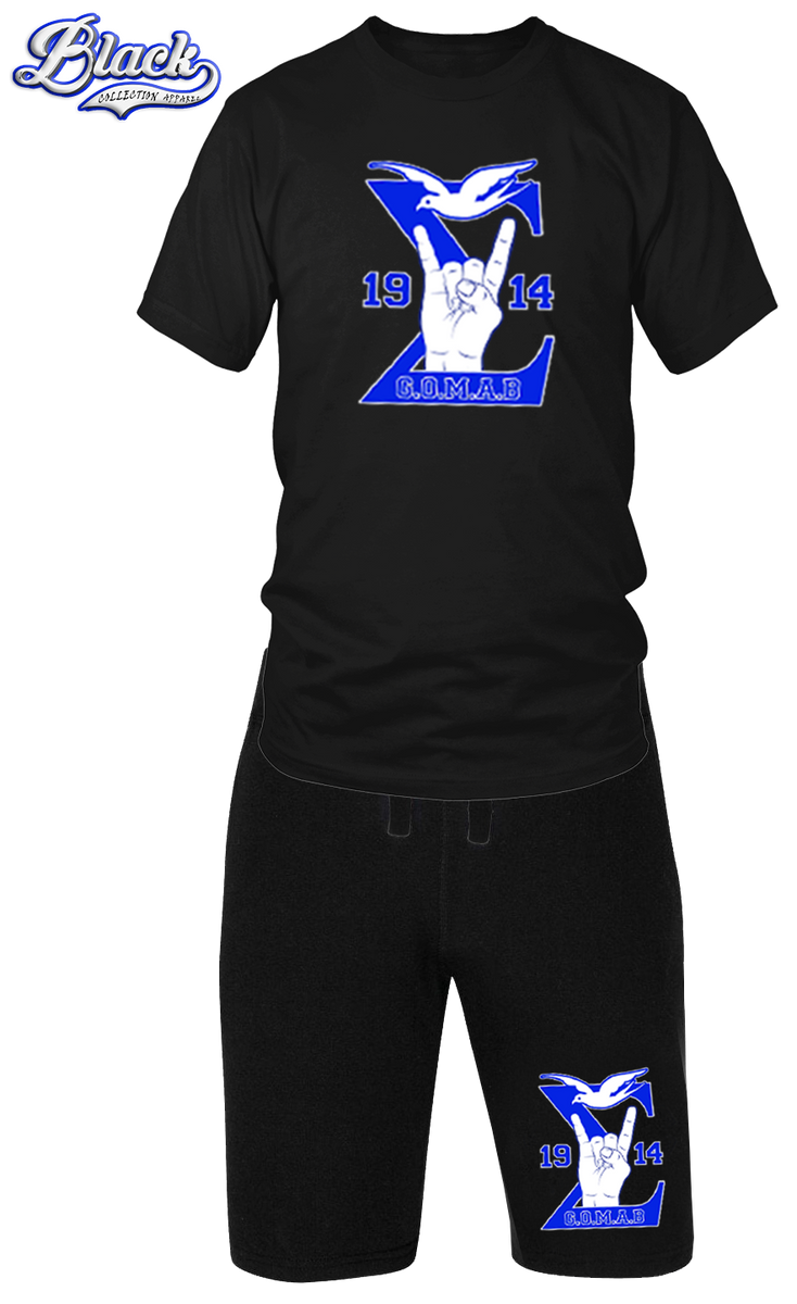 Phi Beta Sigma DOVE Shorts / T-Shirt Set – Black Collection Apparel