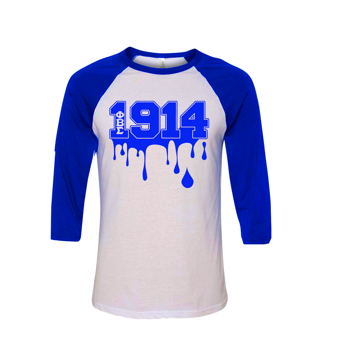 Phi Beta Sigma 1914 Drip Unisex Raglan – Black Collection Apparel