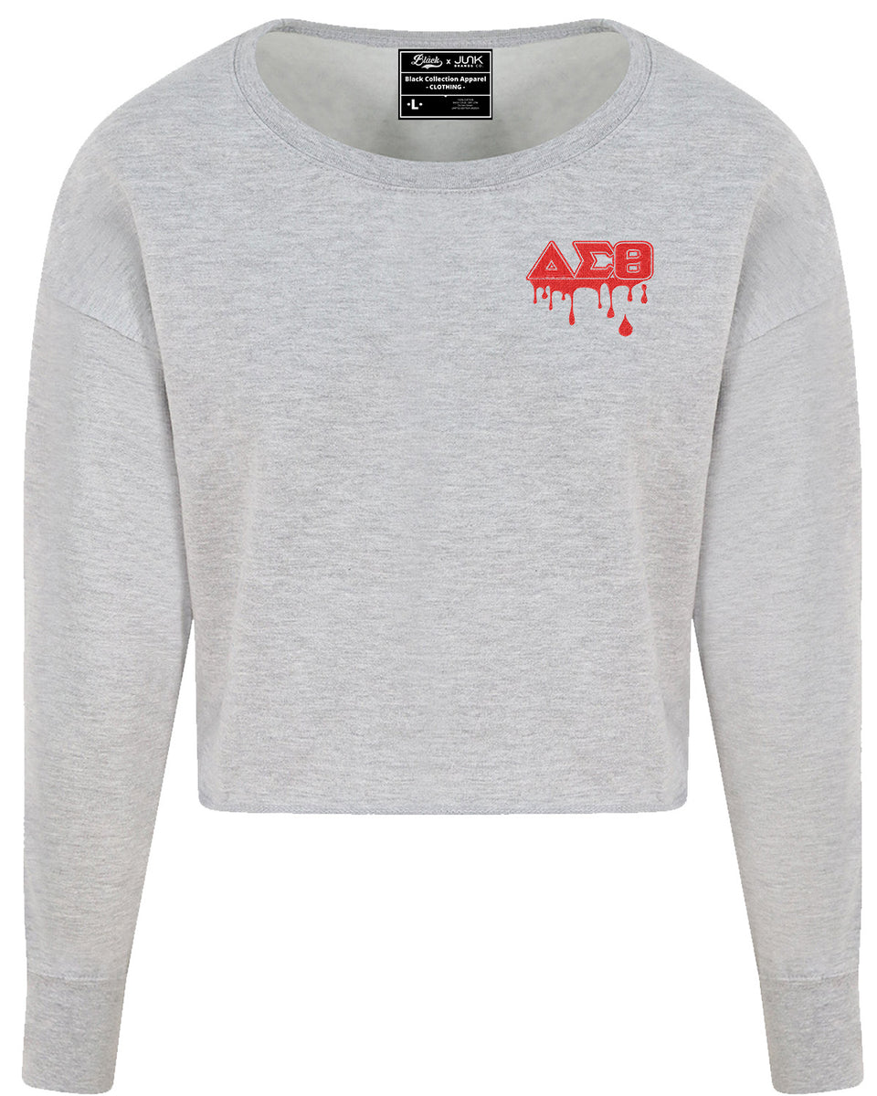 Delta Sigma Theta Drip Crop Top – Black Collection Apparel