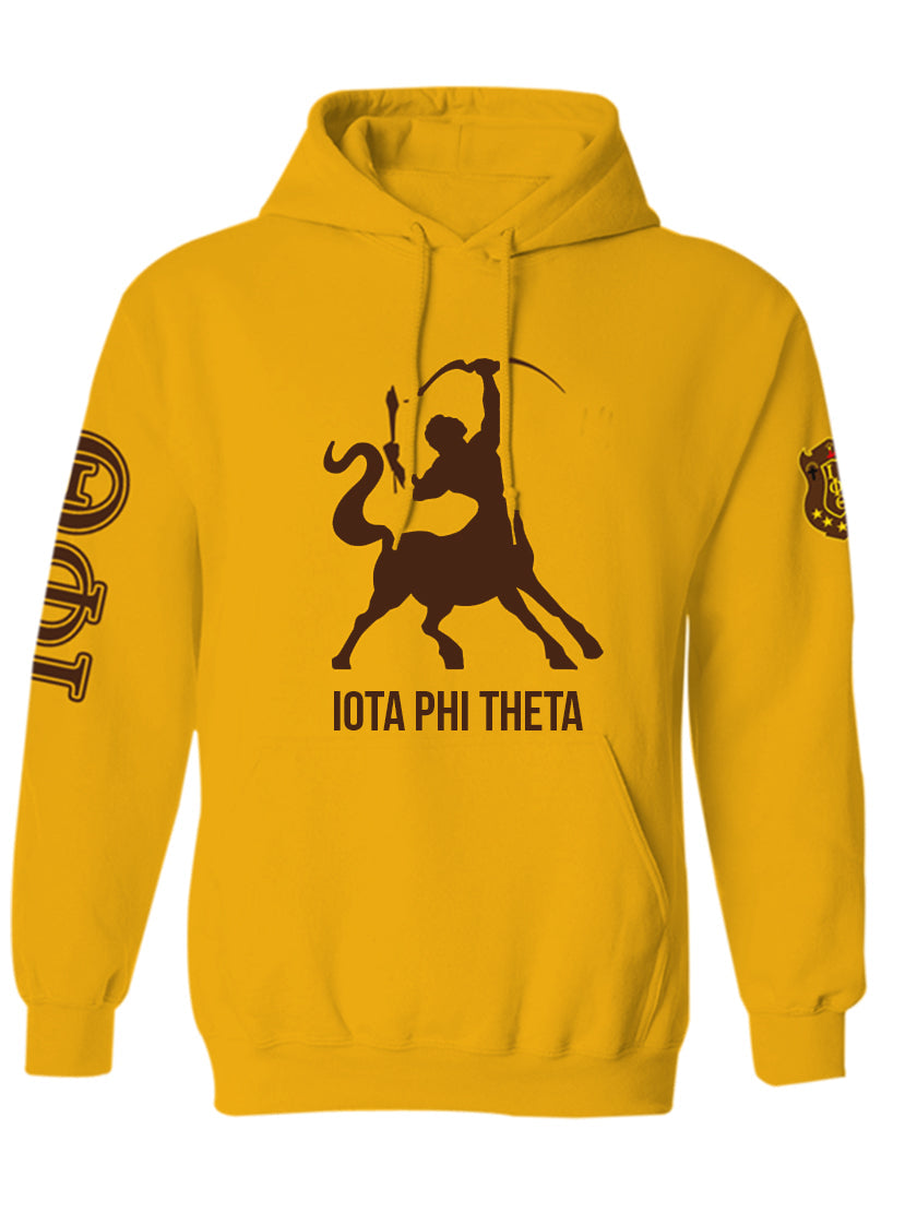 Gold Iota Phi Theta Centaur Hoodie – Black Collection Apparel