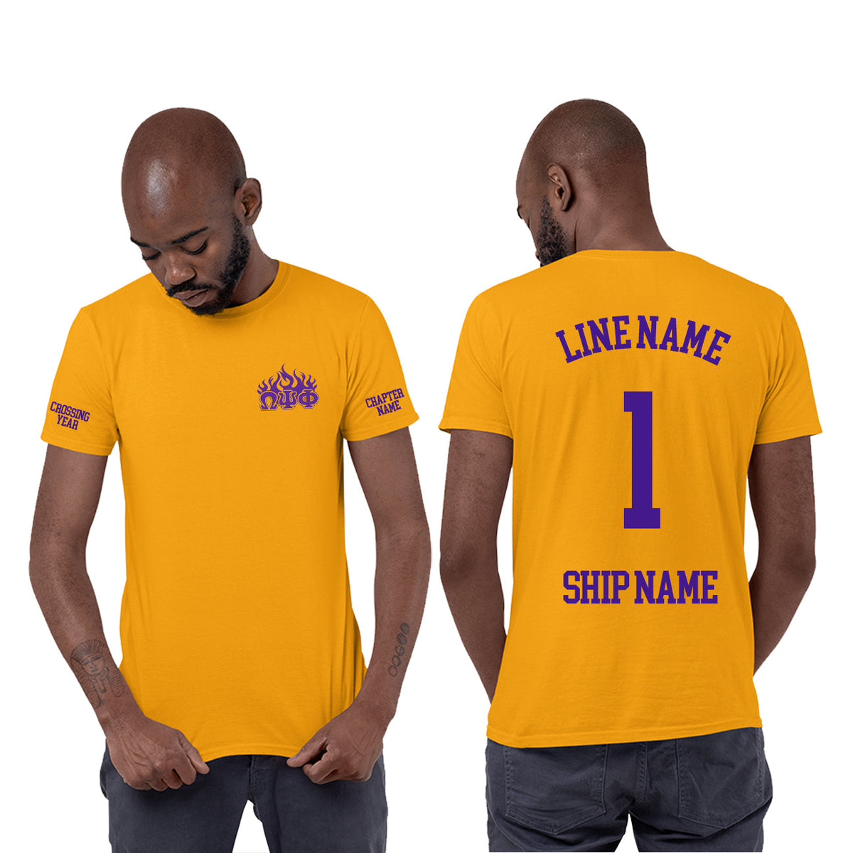 Omega Psi Phi Embroidered Line T-shirts – Black Collection Apparel