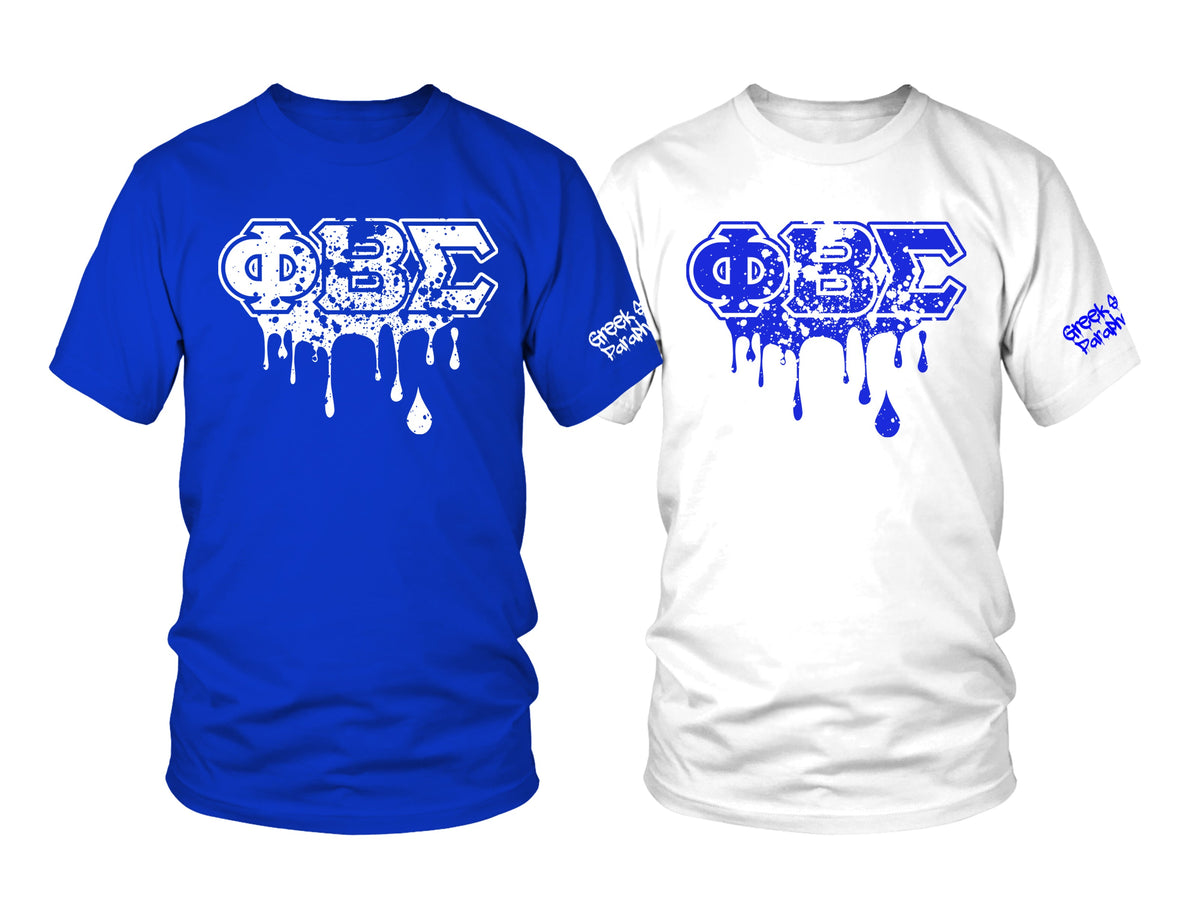 Phi Beta Sigma Splatter Drip Set T-Shirts – Black Collection Apparel